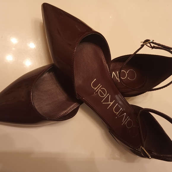 Calvin Klein | Shoes | Calvin Klein Womens Plum Chocolate Leather Shoes ...